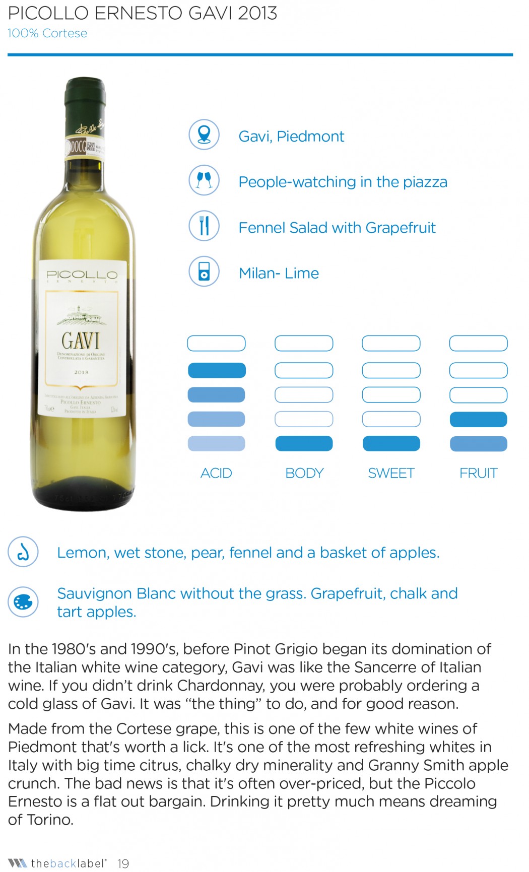 The Lowdown: Picollo Ernesto Gavi 2013